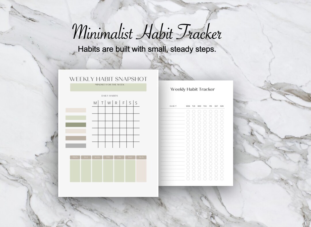 Simple Printable Habit Tracker - Etsy
