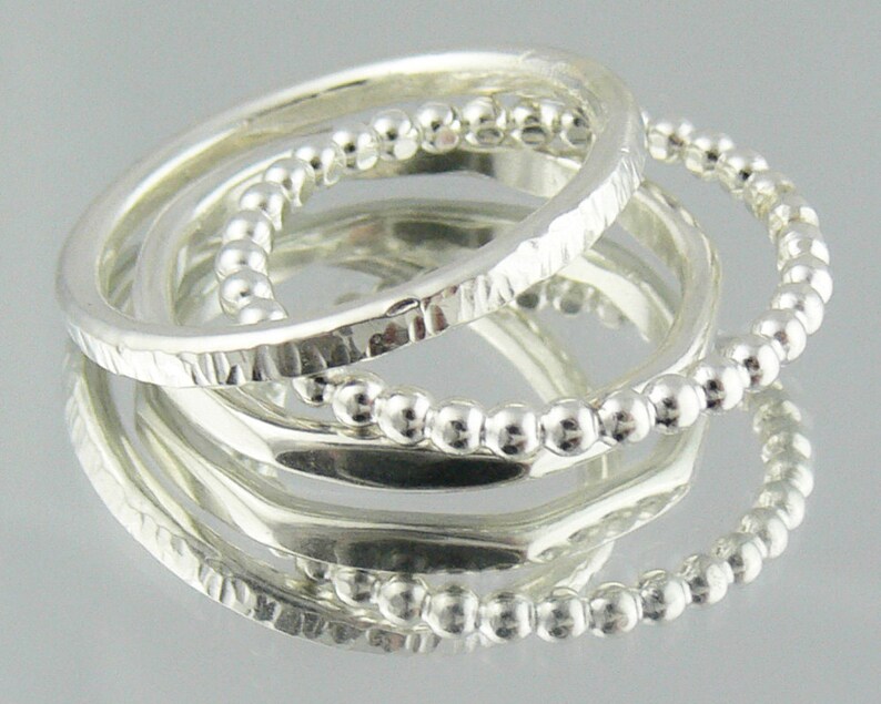 Stacking Ring Set of 3 Recycled Sterling Silver Rings - Etsy