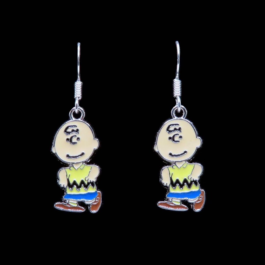 Charlie Brown Dangly Earrings: Officially Licensed Peanuts Charms - Etsy