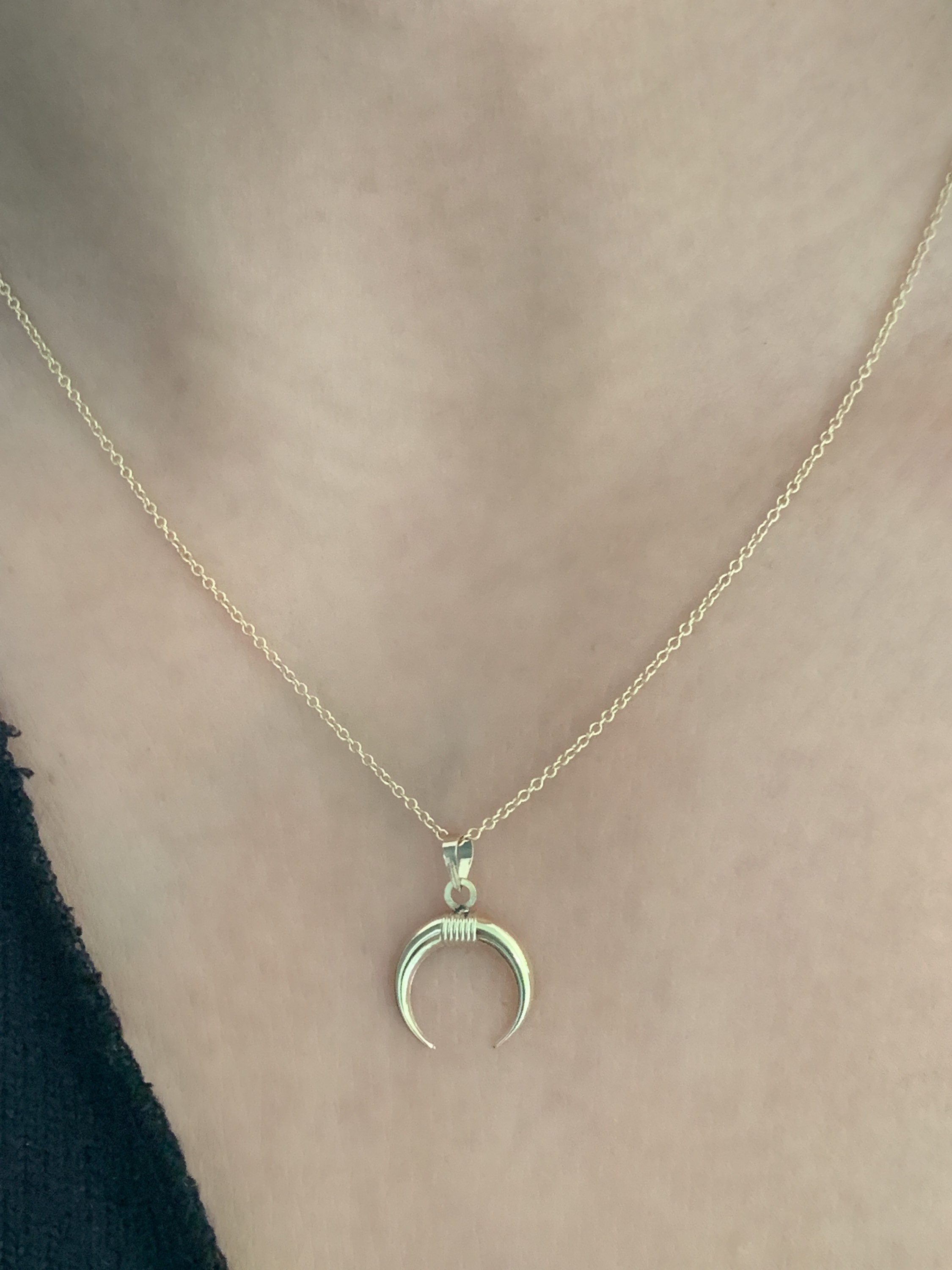 Gold Horn Pendant Horn Necklace Gold Horn Layering - Etsy