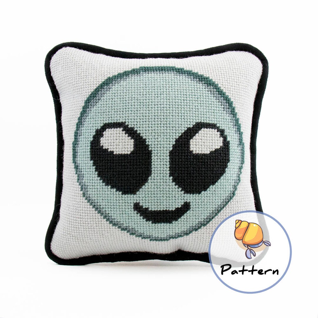 Emoji Alien Needlepoint or Cross Stitch Pattern, Instant Download ...