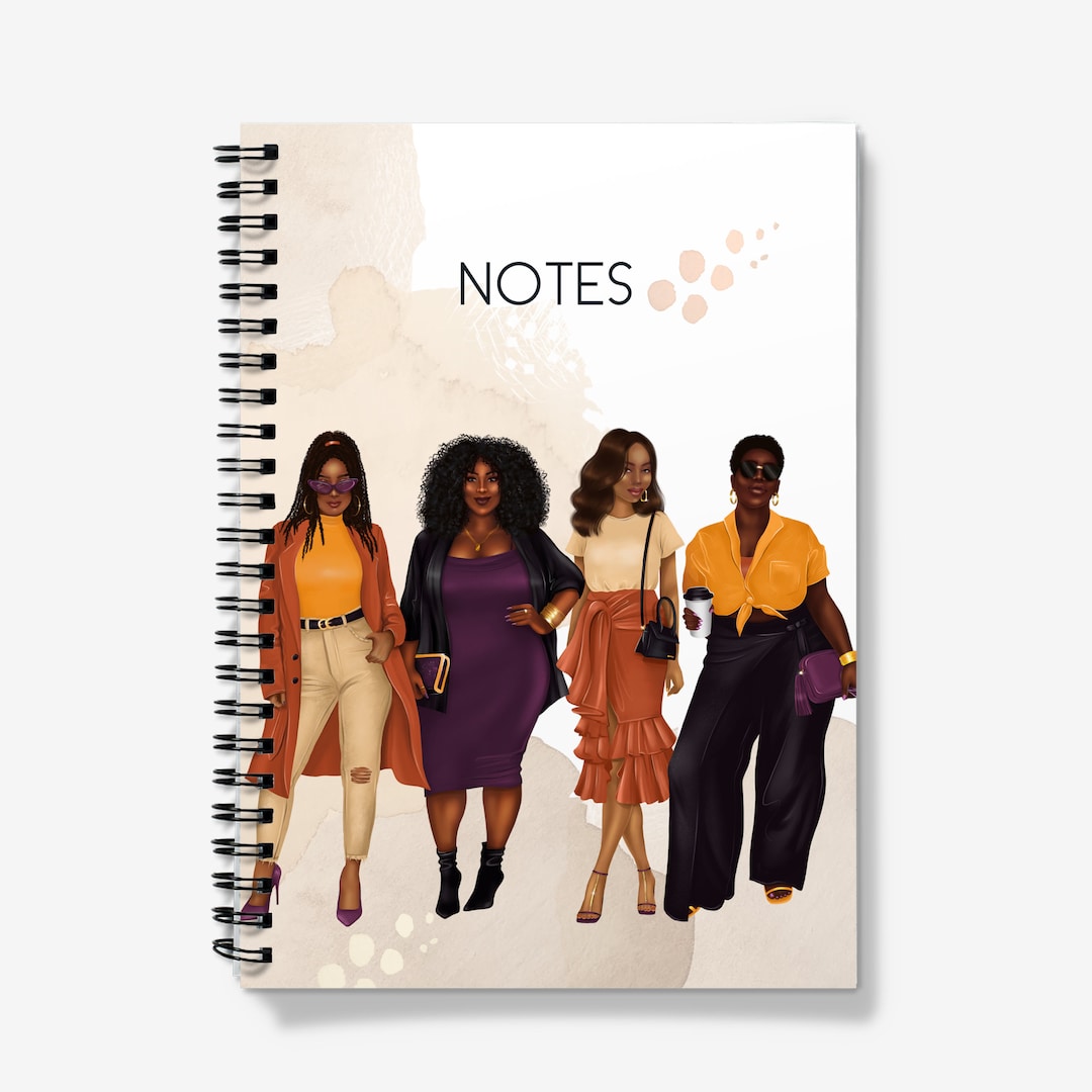 Black Woman A5 Spiral Notebook Black Women Notebook, Melanin Note Book ...