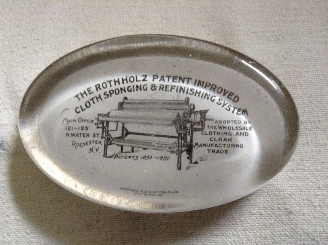 Vintage Advertising Paperweight the Rothholz Patentimproved Cloth ...