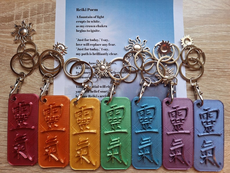 3d Printed Reiki Symbol Keyring. Chakra, Rainbow Colours. Sent With My ...