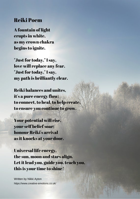 Downloadable Reiki Poem. A Lovely Poem About the Benefits of | Etsy