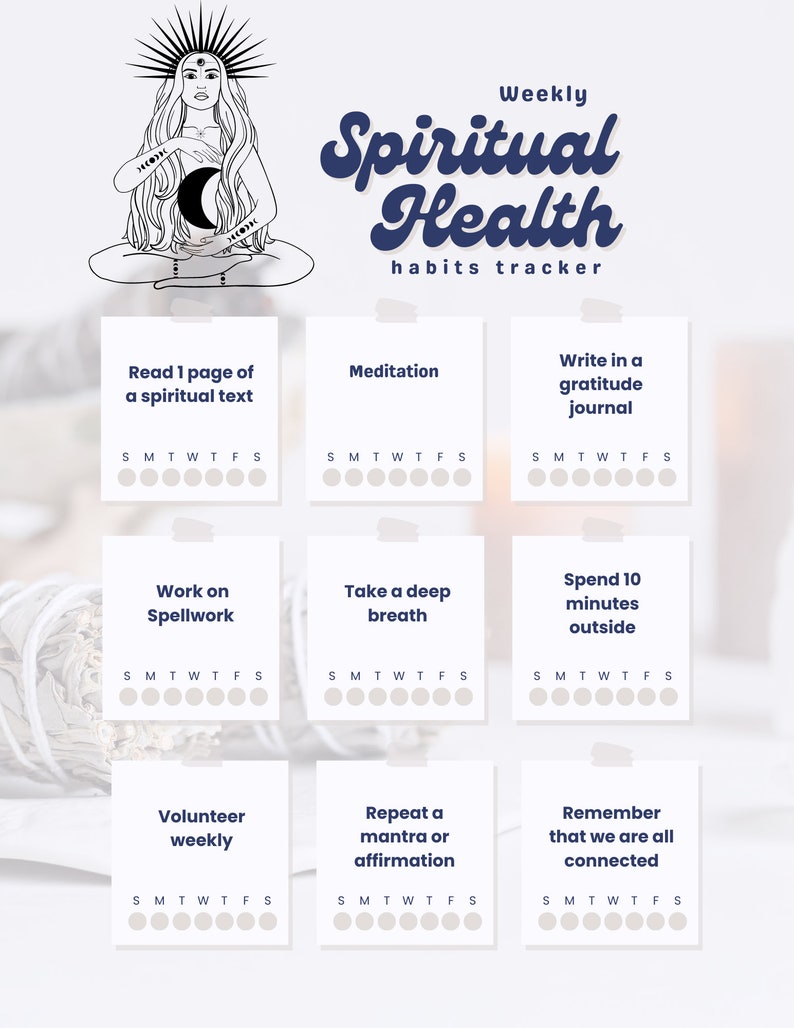 Weekly Spiritual Habit Tracker - Etsy
