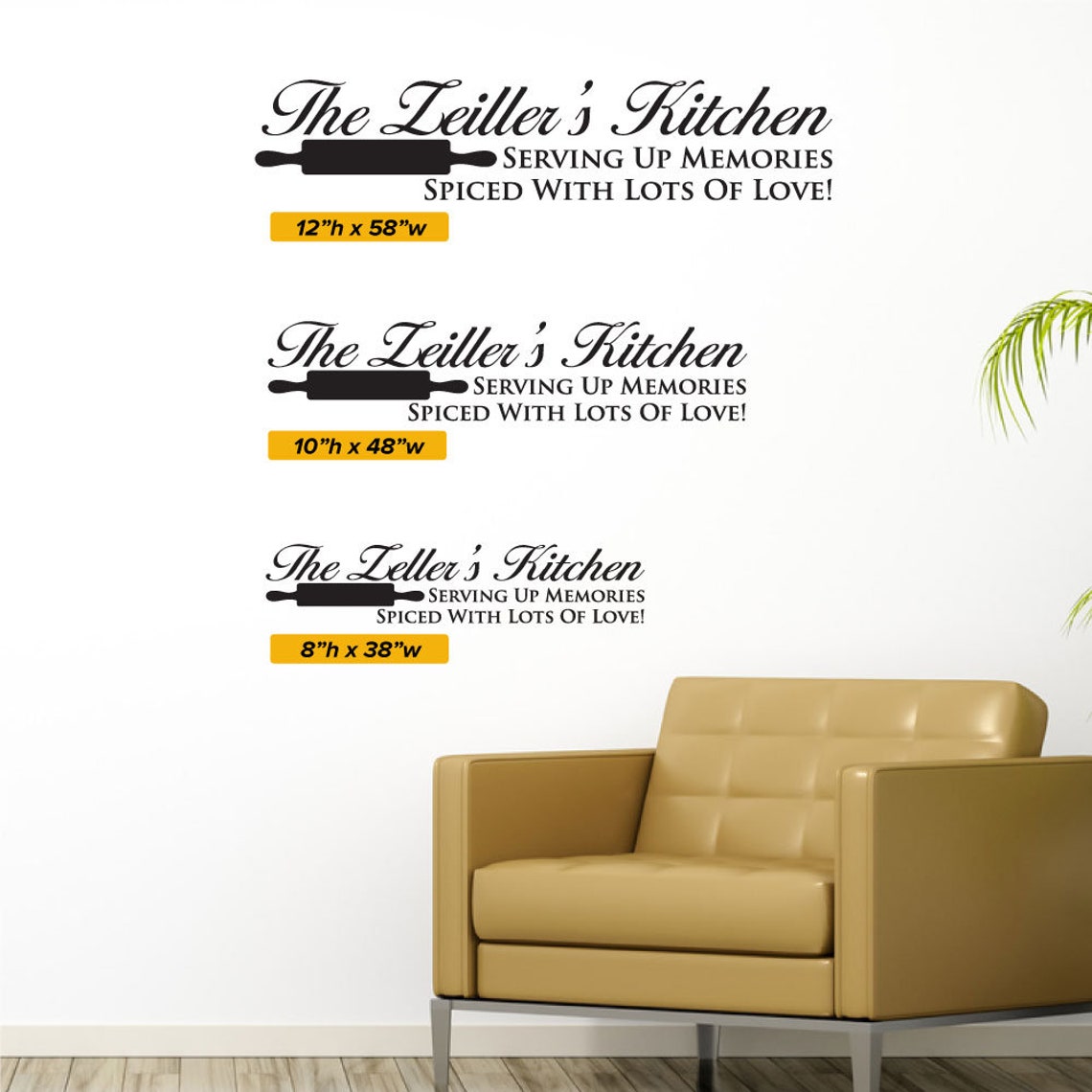 Family Name Kitchen Wall Decal 0144 Custom Kitchen Wall | Etsy