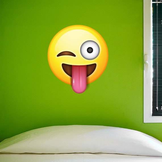 Large Emoji Wall Decal 32h X 28w Tongue | Etsy