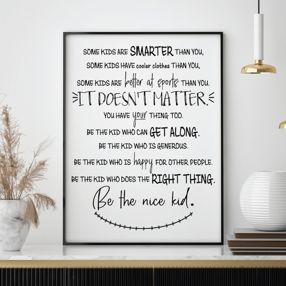 INSTANT DOWNLOAD: Be the Nice Kid 8.5x11 JPG 0605 | Etsy