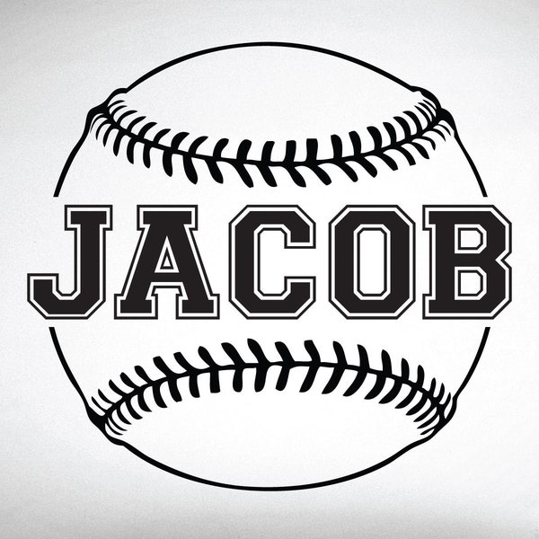 Baseball Name Decal - Etsy