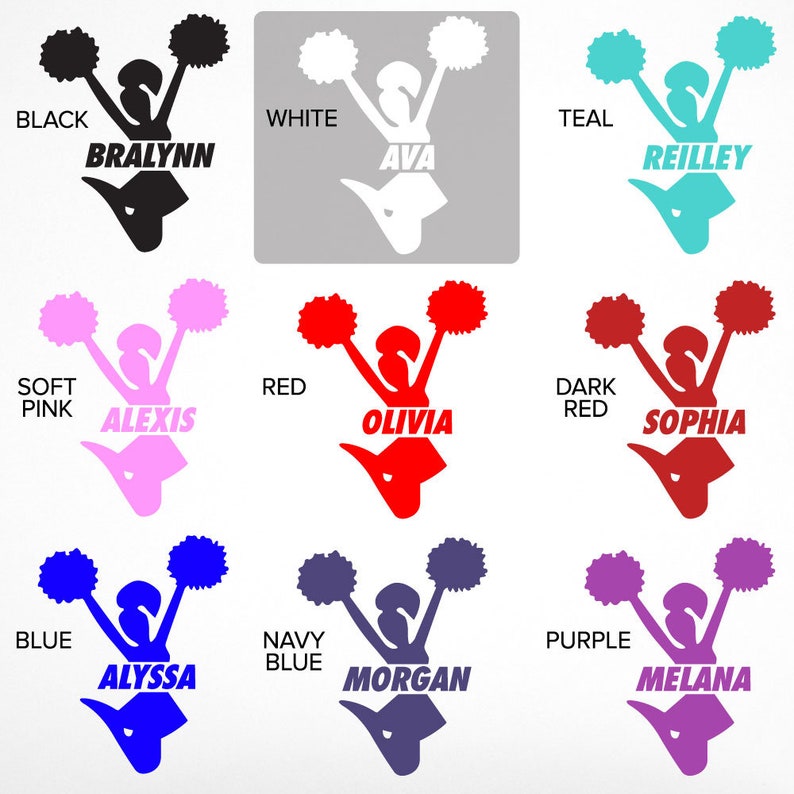 Custom Cheerleading Wall Decal 0057 Personalized Cheerleader - Etsy