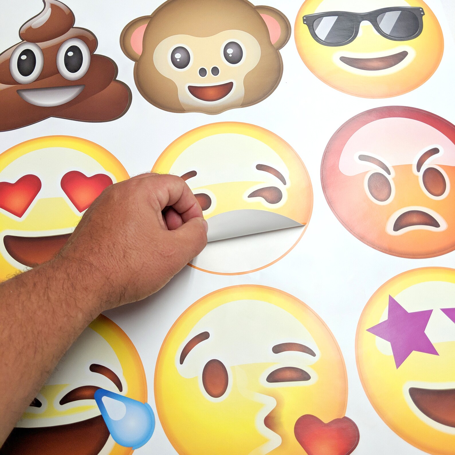 Emoji Wall Decals - 6" Tall - Emoticon 12 Set - 0441 - Etsy