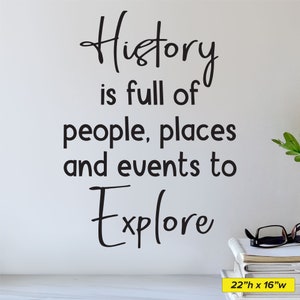 History Classroom Decal: People, Places, Events Wall Decor - 0473 - Etsy