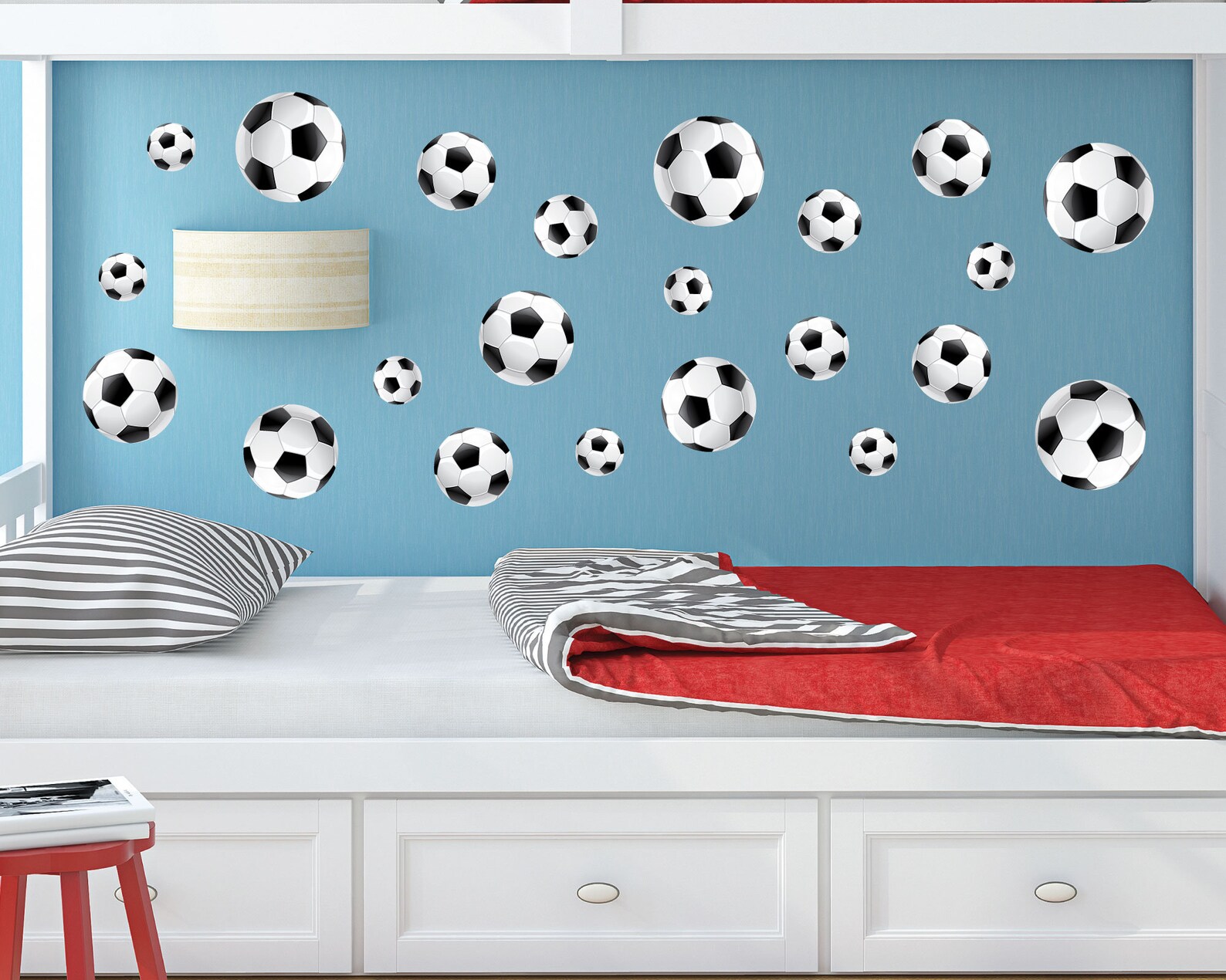 Soccer Wall Stickers Qty 22 Soccer Ball Peel and Stick Wall - Etsy