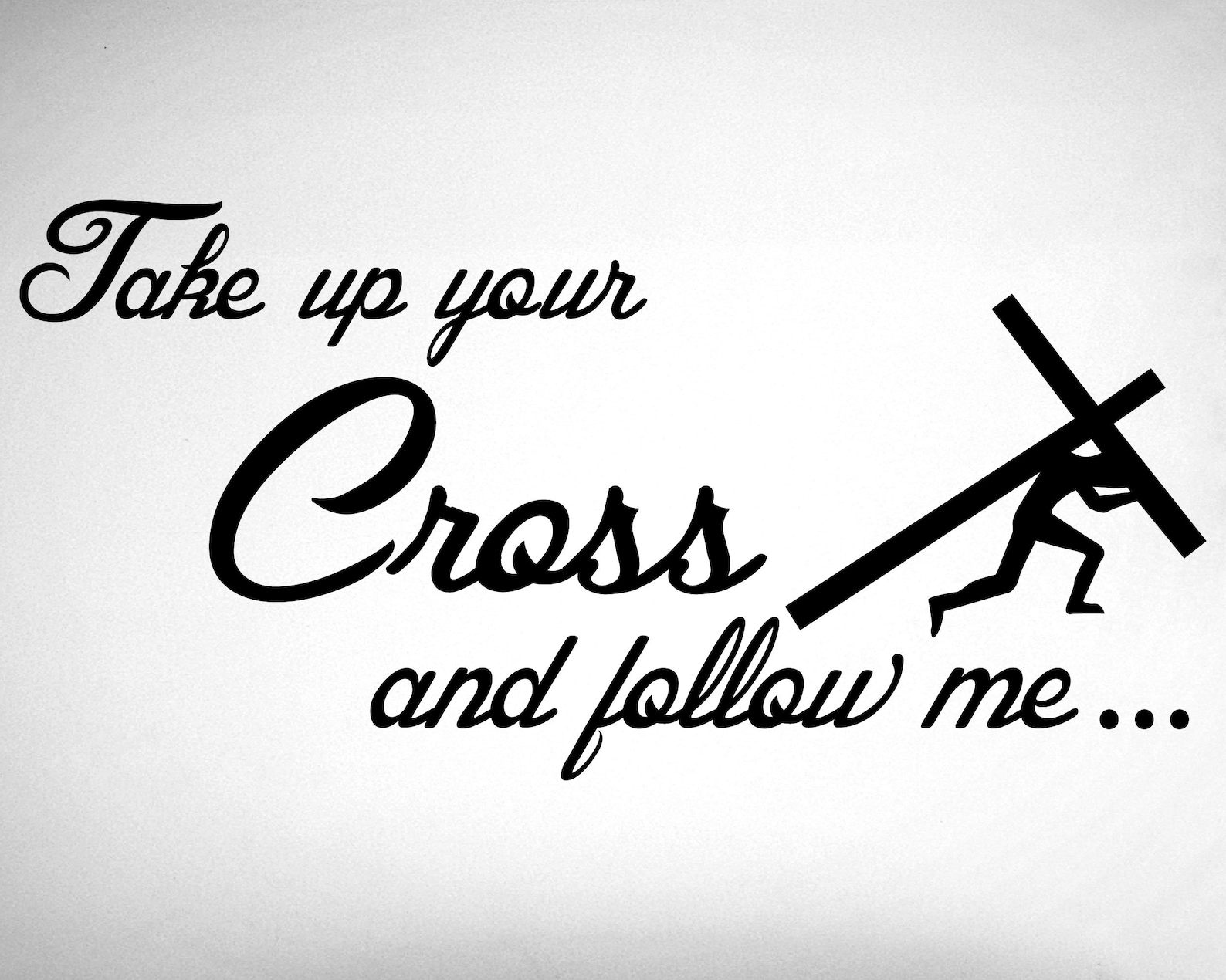 Take up Your Cross and Follow Me Wall Decal 0062 Matthew - Etsy
