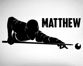 Pool Player Decal - Etsy