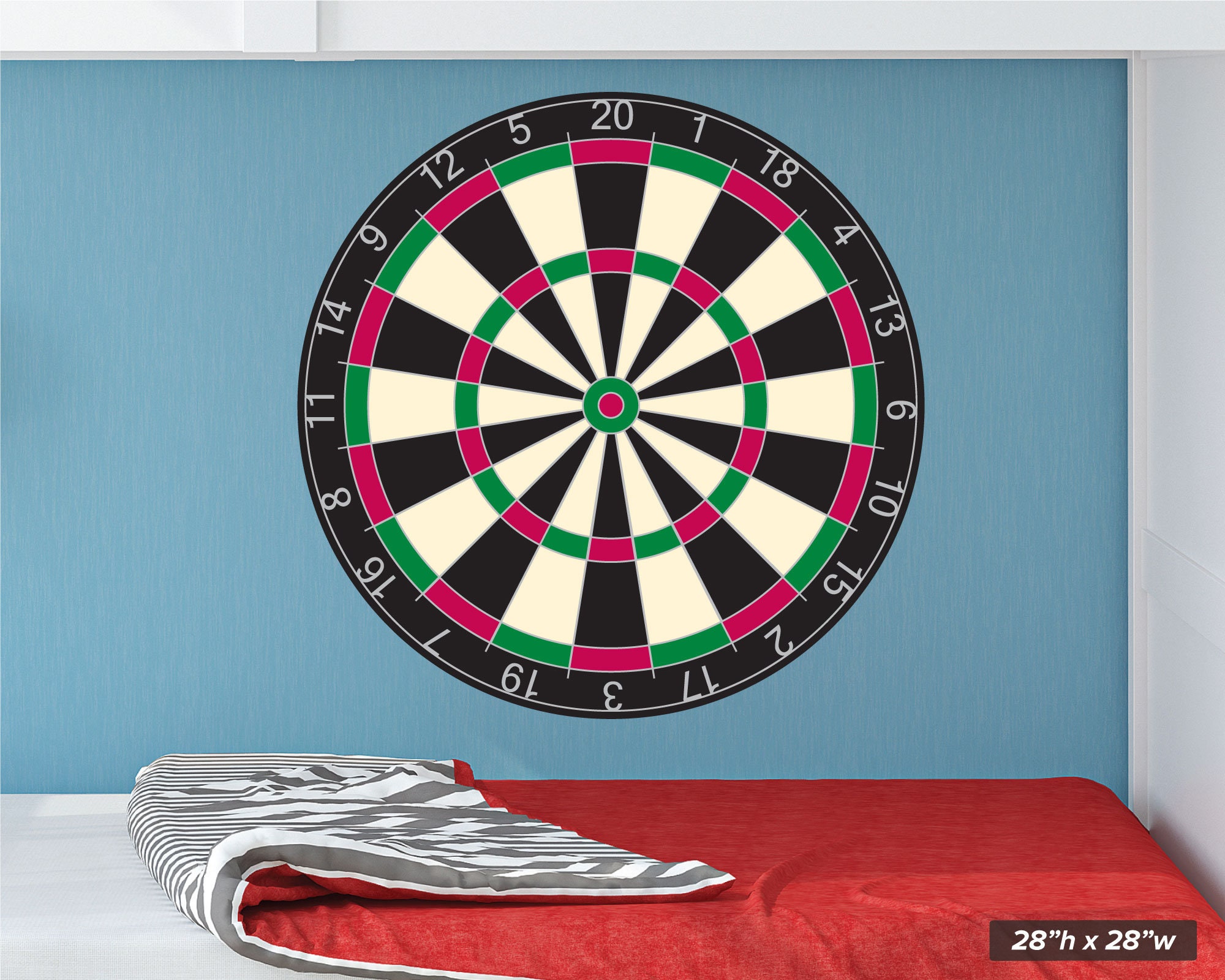 Large Dartboard Wall Decal, Wall Sticker, 28x28, 0601, for Smooth Walls ...