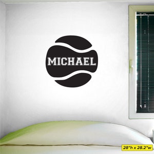 Custom Tennis Name Wall Decal, 0123, Personalized Tennis Name Wall ...