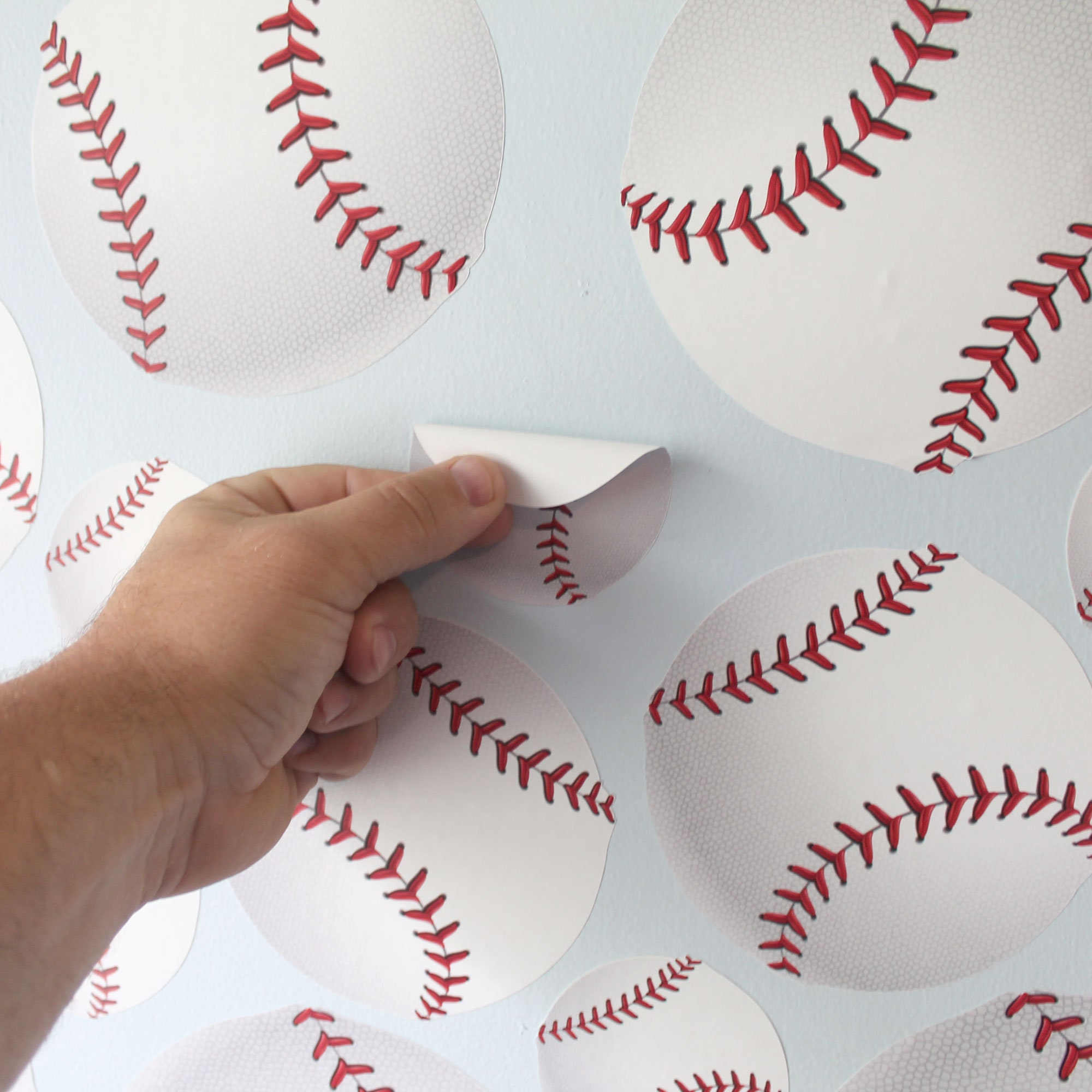 Baseball Wall Stickers Qty 22 Baseball Peel and Stick Wall - Etsy