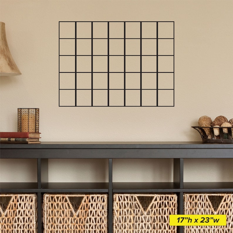 Grid Wall Decal 0238 Calendar Sticker Grid Planner Decal - Etsy