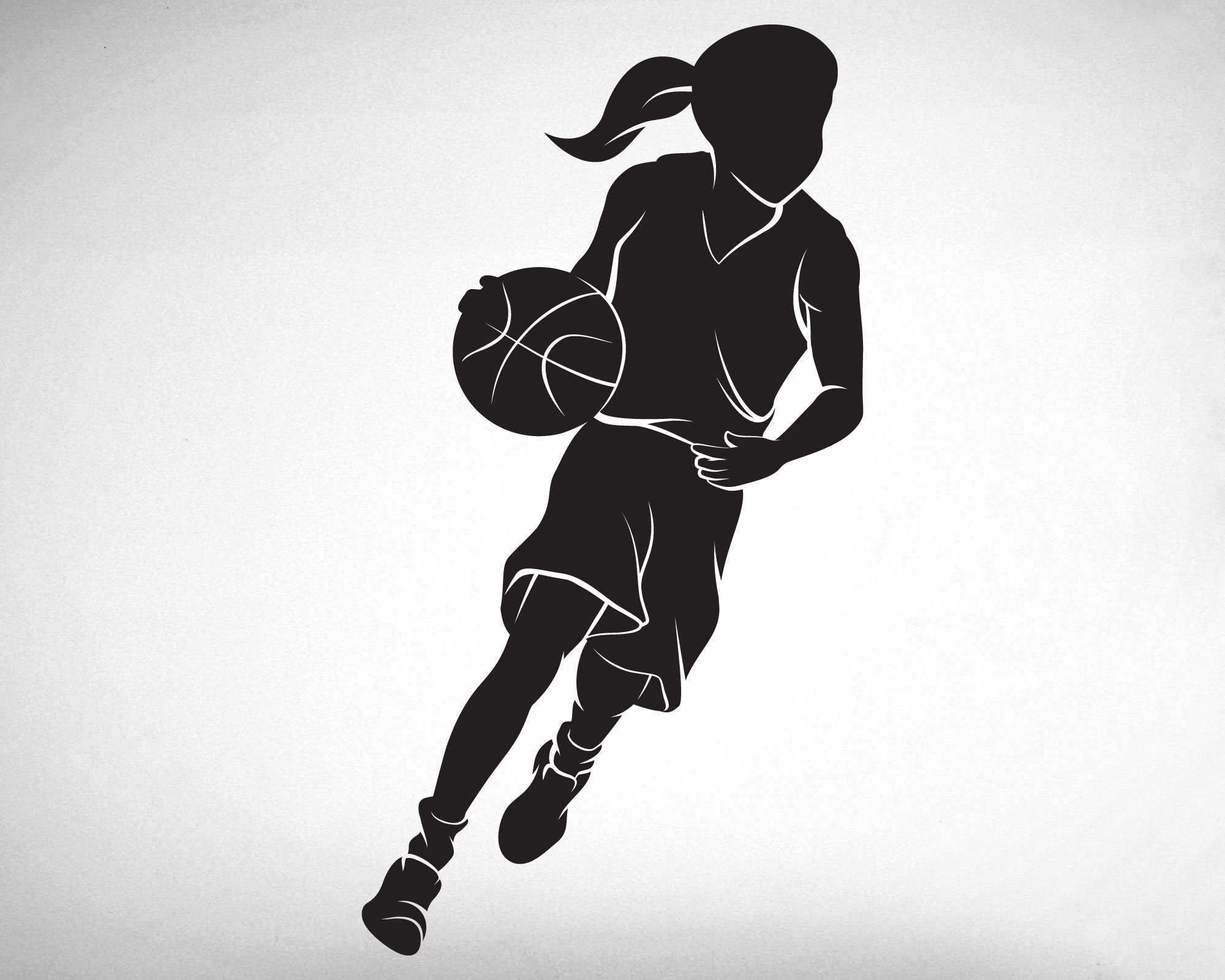 Girls Basketball Wall Decal 0290 No Name Basketball | Etsy