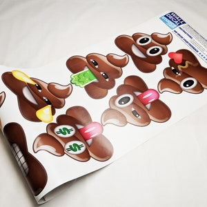 Emoji Wall Decals - 12" Tall - Poop Emoji 12 Set - 0439 - Etsy