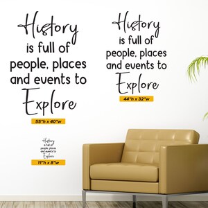 History Classroom Decal: People, Places, Events Wall Decor - 0473 - Etsy