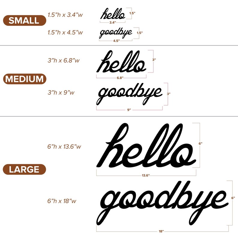 Hello Goodbye Door Decal: Script Door Sticker - 0043 - Etsy