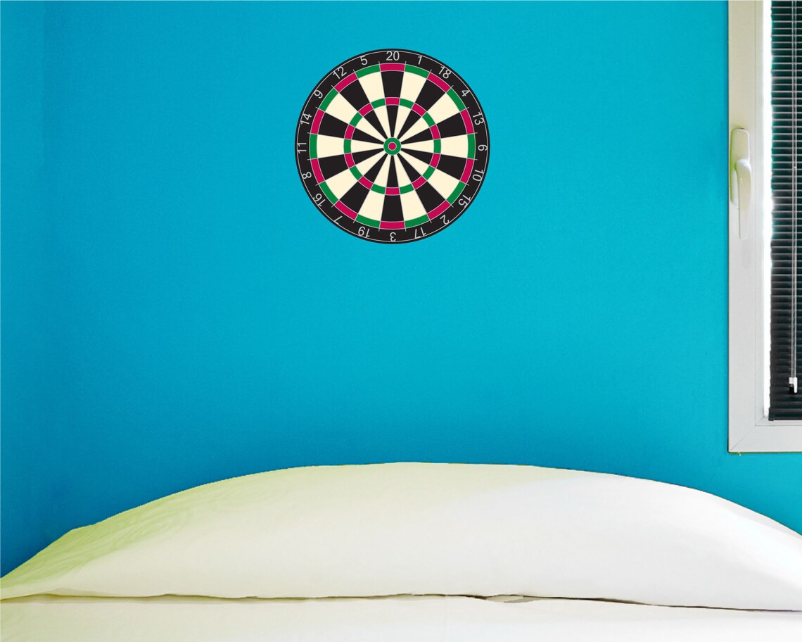 Dartboard Wall Decal Wall Sticker 19x19 0600 for Smooth - Etsy