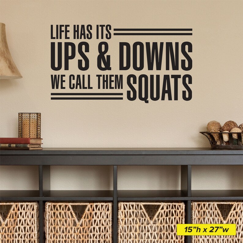 Squat Wall Decals 0381 Workout Wall Decal Crossfit Gym | Etsy