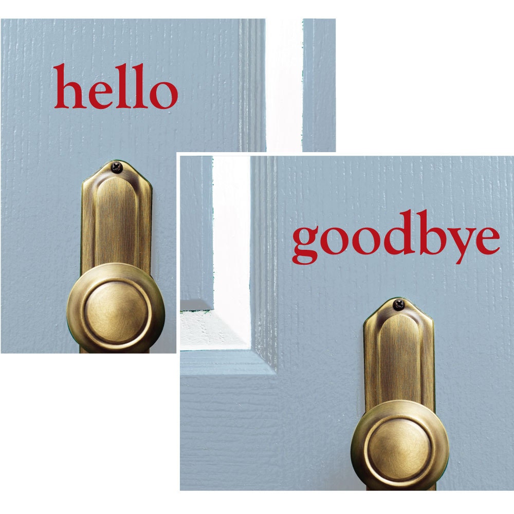 Hello Goodbye Decal 0045 Door Decal Door Sticker Hello | Etsy