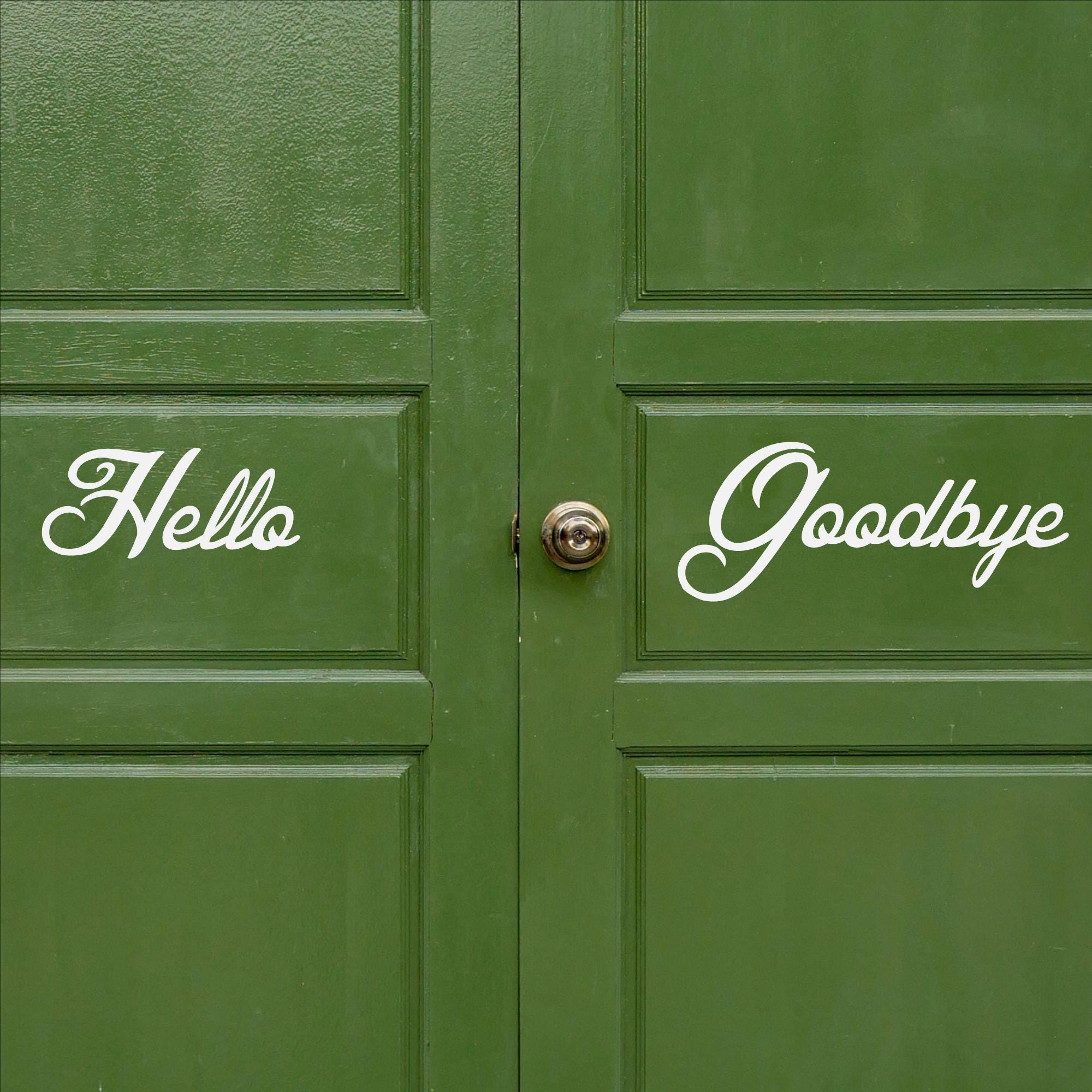 Hello Goodbye Door Decal: Modern Door Decoration - 0022 - Etsy