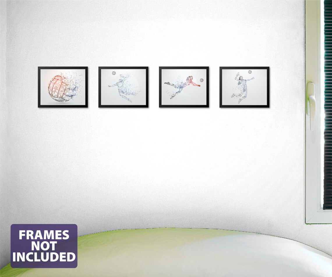 Volleyball Wall Art 4 Pack 8x10 Volleyball Player Wall - Etsy