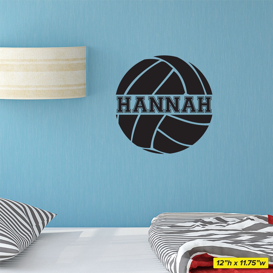 Custom Volleyball Wall Decal 0058 Personalized Volleyball | Etsy