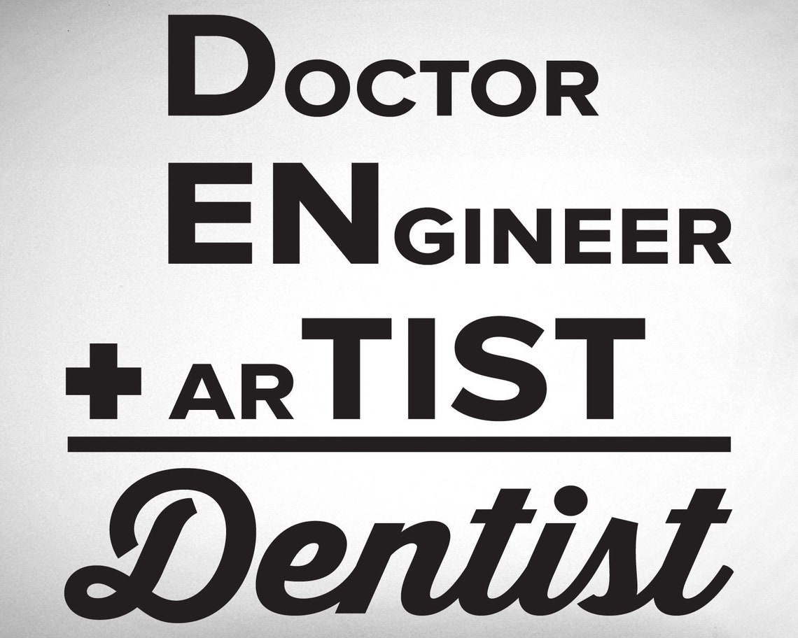 Dentist Doctor Engineer Artist 0359 Dental Office | Etsy