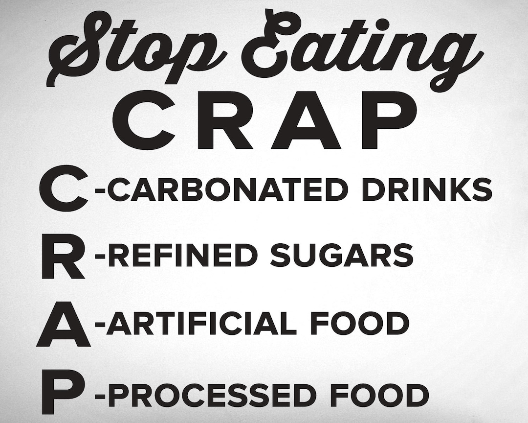 Stop Eating Crap 0331 wall Decal Health Body Wellness - Etsy