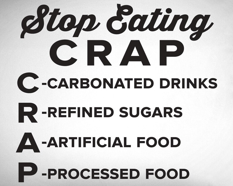 Stop Eating Crap 0331 wall Decal Health Body Wellness - Etsy
