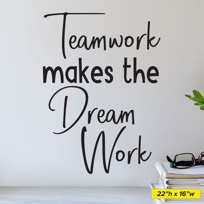 Teamwork Makes the Dream Work 0482 Classroom Decor Wall - Etsy
