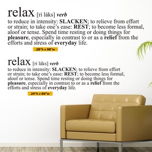 Relax Definition. - 0260- Home Decor - Wall Decor - Relax - Relief ...