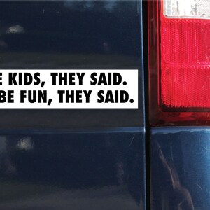 Have Kids, They Said. It'll Be Fun, They Said. Sticker, Bumper Sticker ...