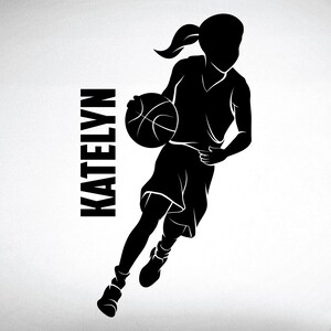 Custom Name Girls Basketball Wall Decal - 0265 - Home Decor - Wall ...