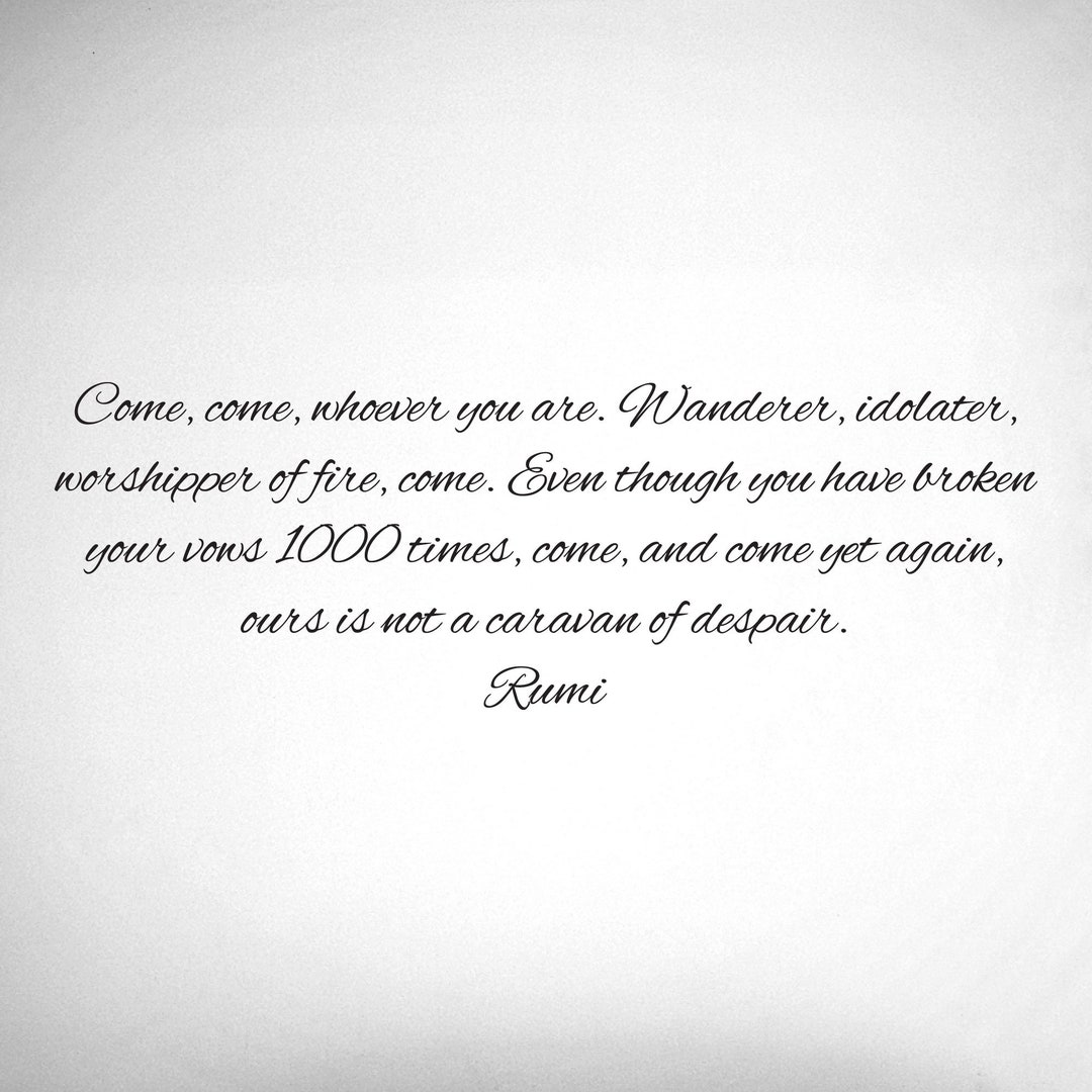 Rumi Quote Wall Decal: Inspirational Home Decor - 0463 - Etsy