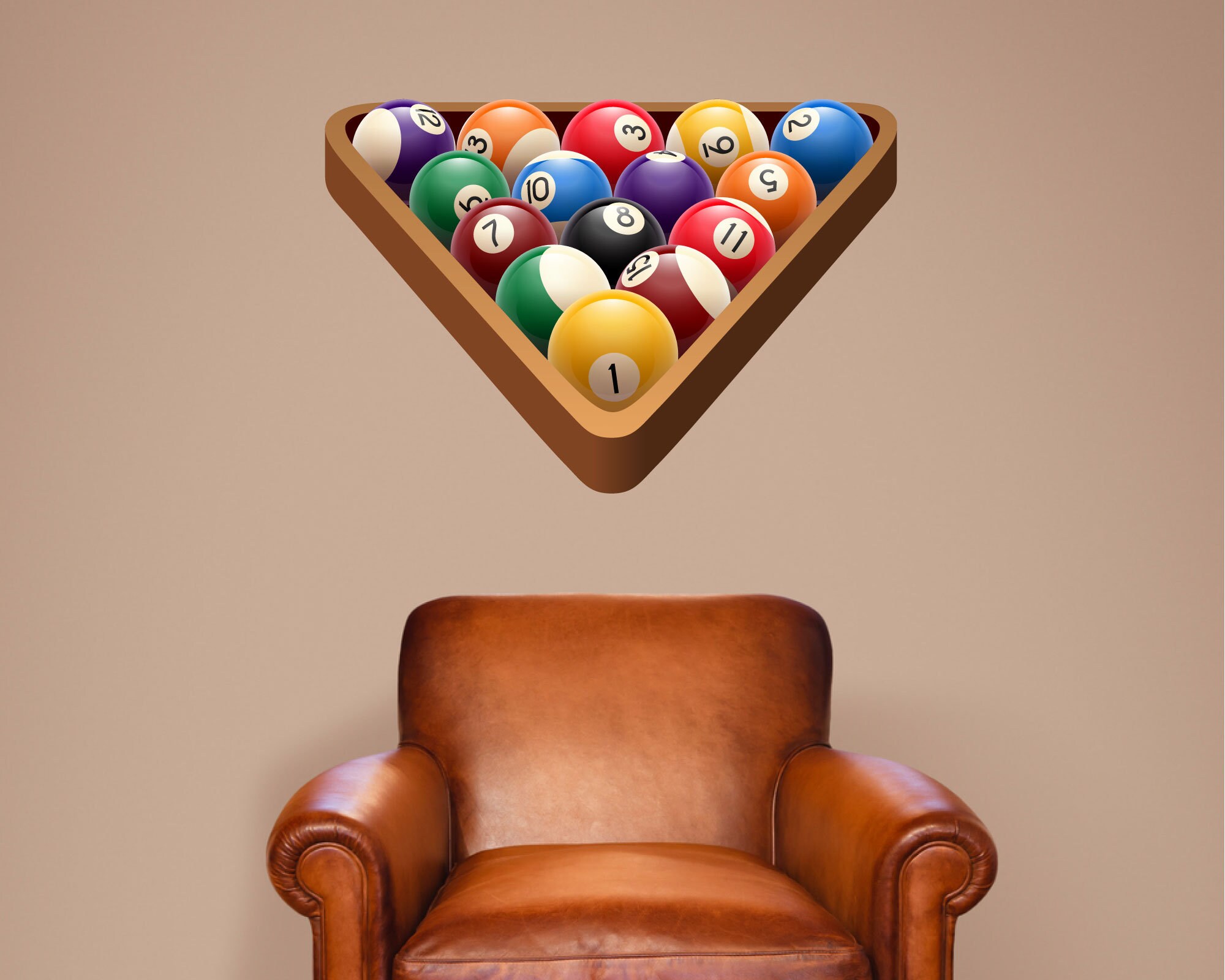 Pool Balls Racked Wall Decal Billiards Wall Sticker 27x40 | Etsy