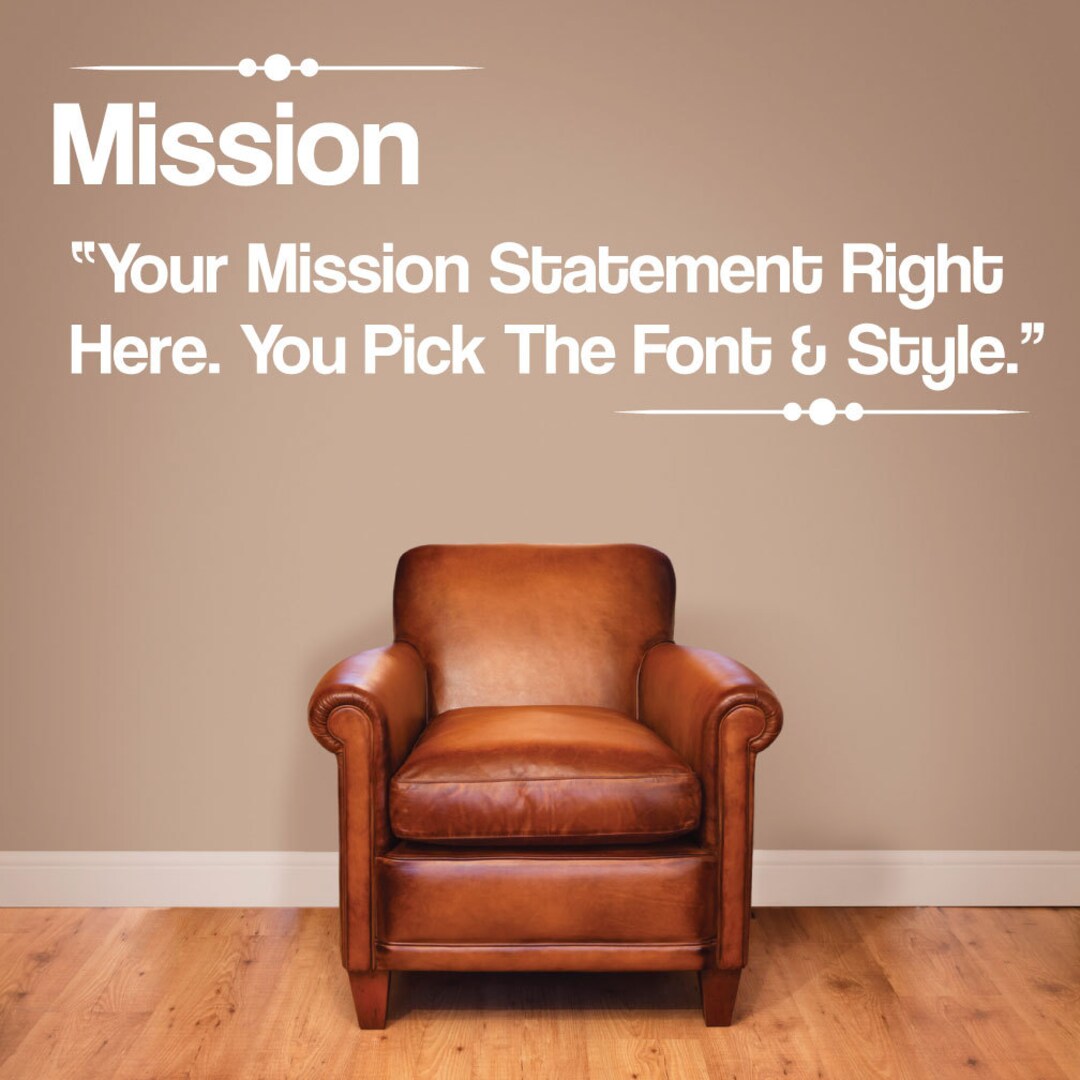 Custom Mission Statement Wall Decal: Entrepreneur Office Decor - 0092 ...