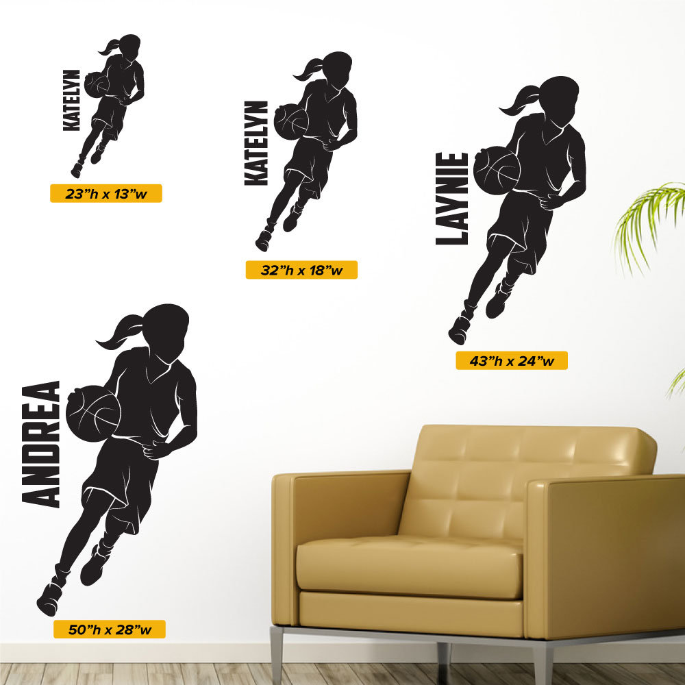 Custom Name Girls Basketball Wall Decal 0265 Home Decor | Etsy