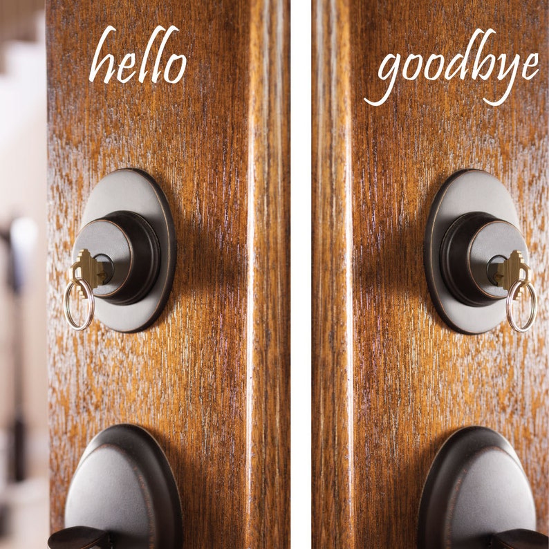 Hello Goodbye Decal Door Decal 0044 Door Sticker Hello - Etsy