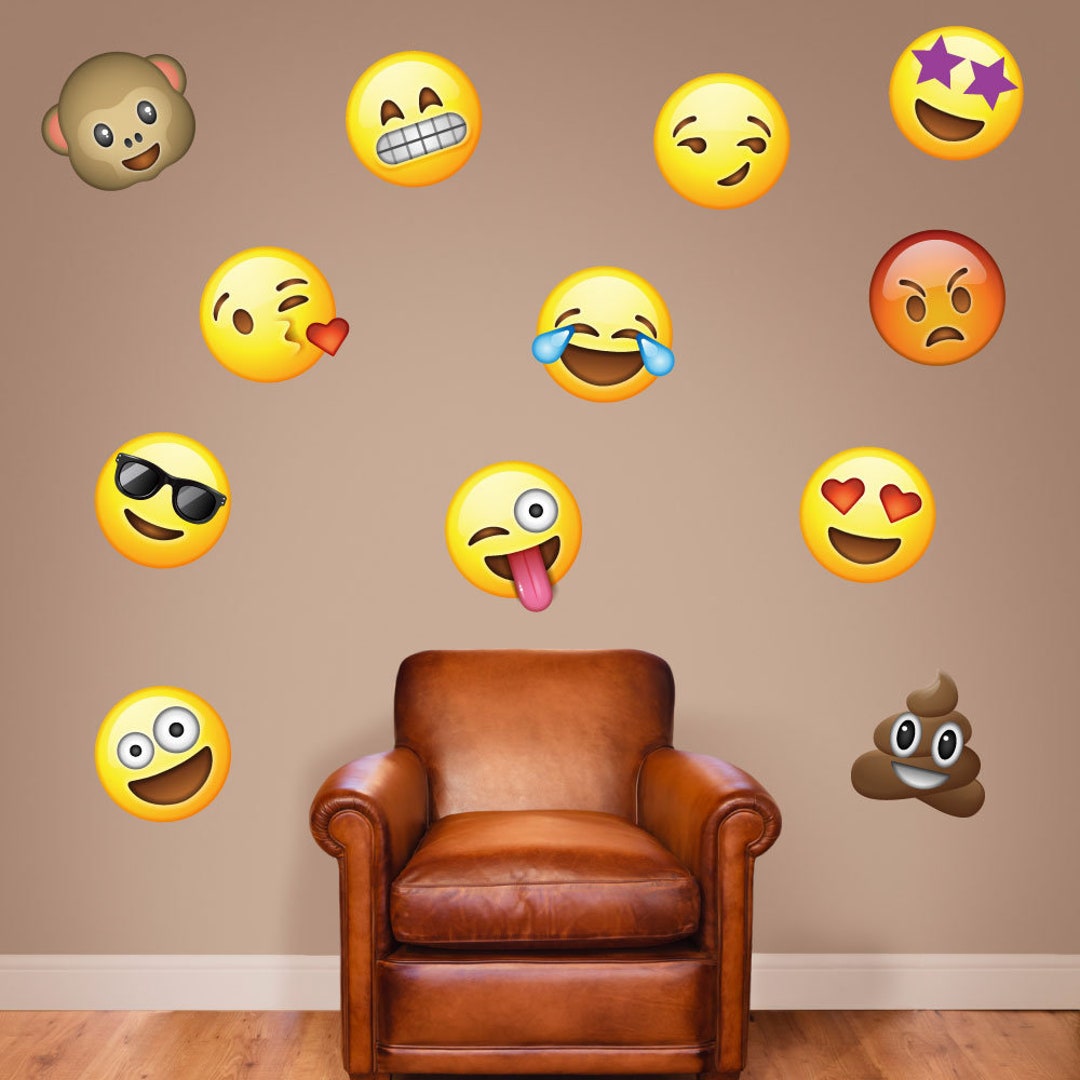 Emoji Wall Decals 12 Tall Emoticon 12 Set 0440 - Etsy
