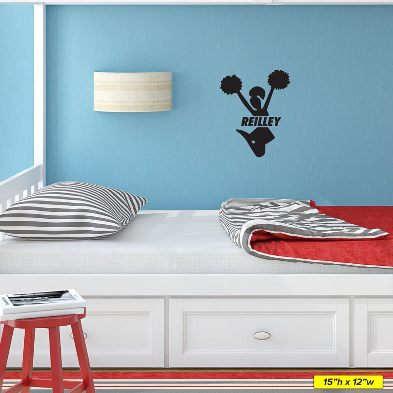 Custom Cheerleading Wall Decal 0057 Personalized Cheerleader - Etsy