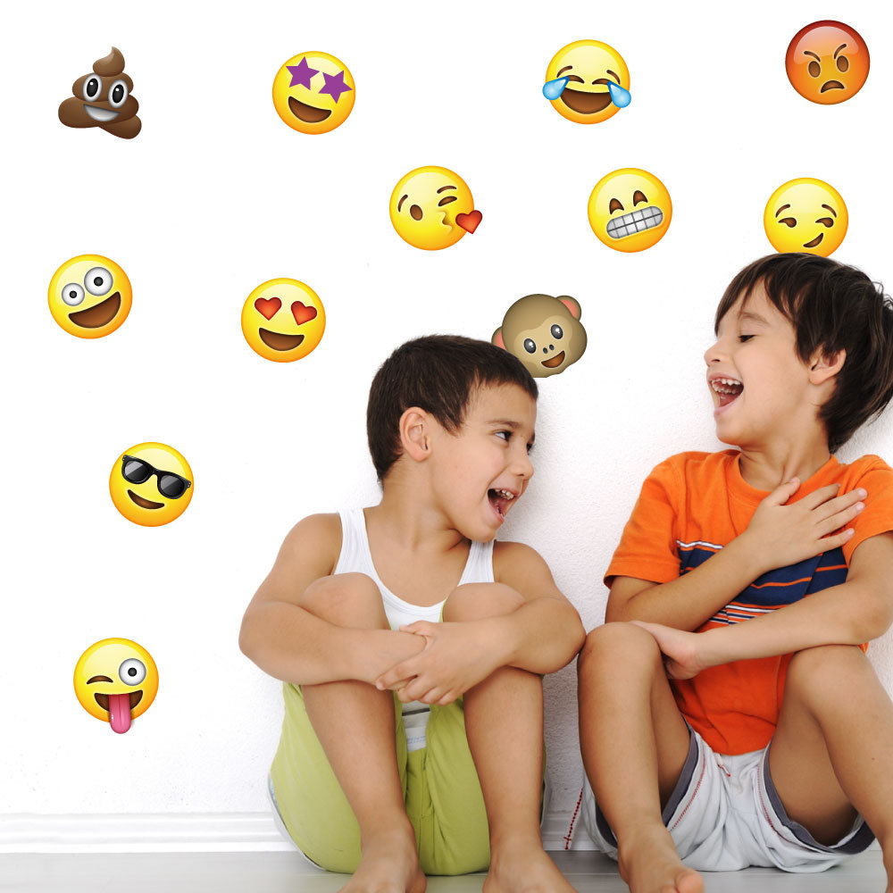 Emoji Wall Decals 6 tall Emoticon 12 Set 0441 | Etsy