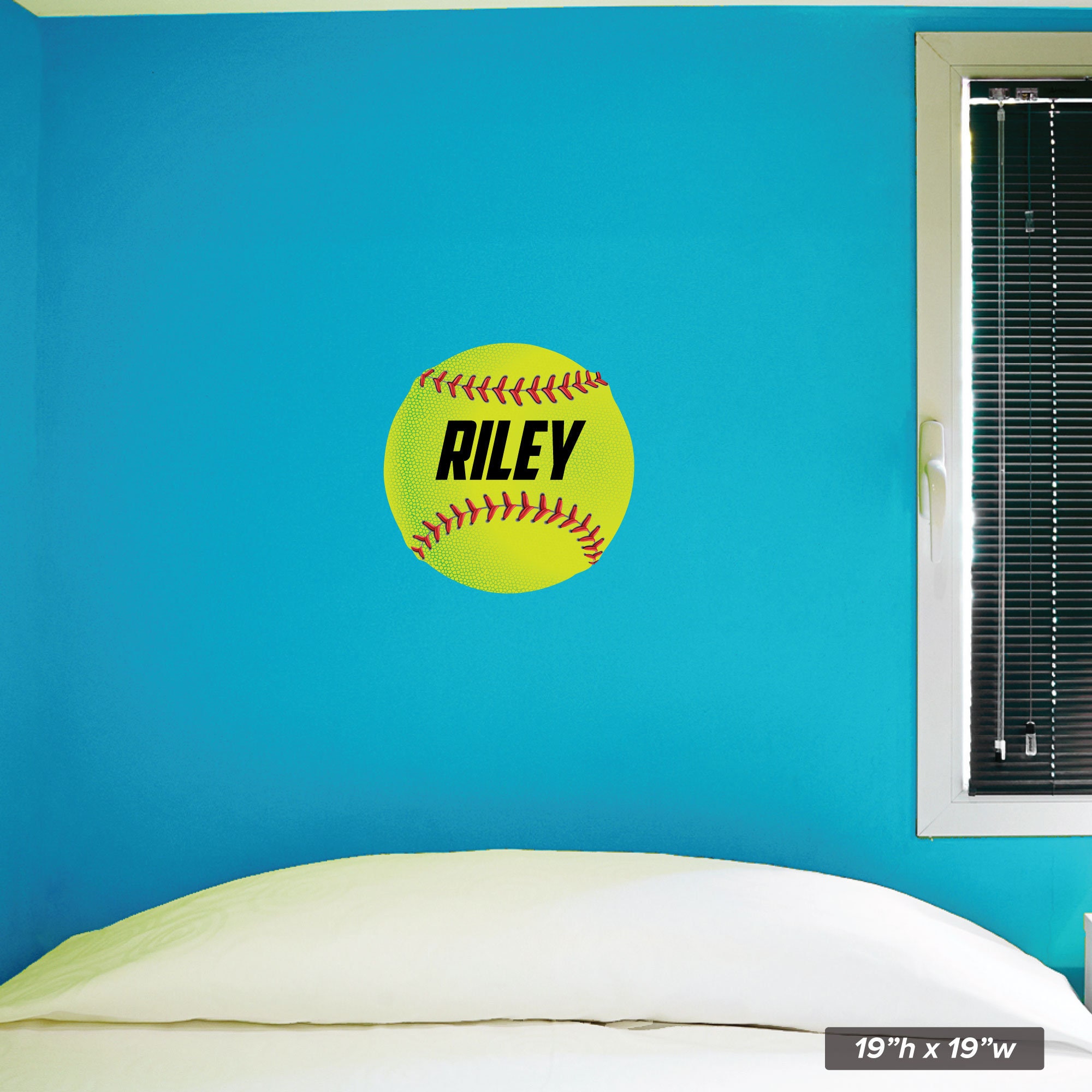 Custom Softball Wall Decal Custom Name 19x19 0594 for - Etsy